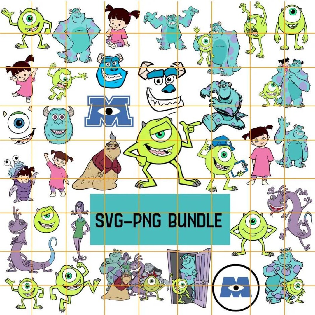 Monsters Svg Png Bundle, Sully SVG Digital File, Mike Boo Svg Printable ...