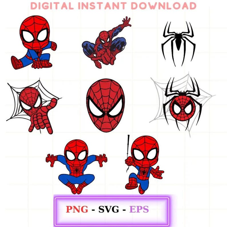 Baby Spiderman Svg Bundle, Spiderman Cut Files for Circut, Spiderman ...