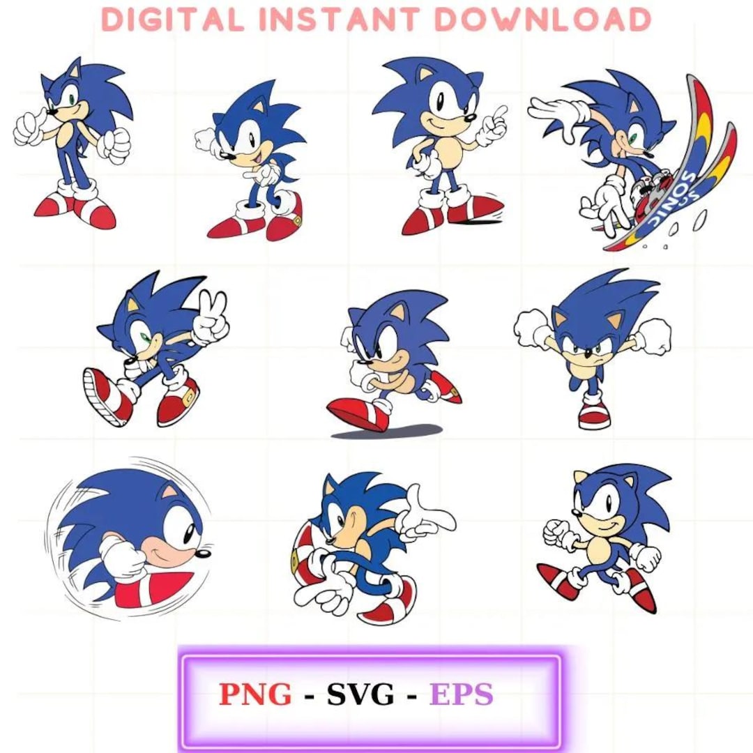 Sonic Bundle, Sonic Svg Cricut, Sonic , Sonic Letters Svg, Sonic ...