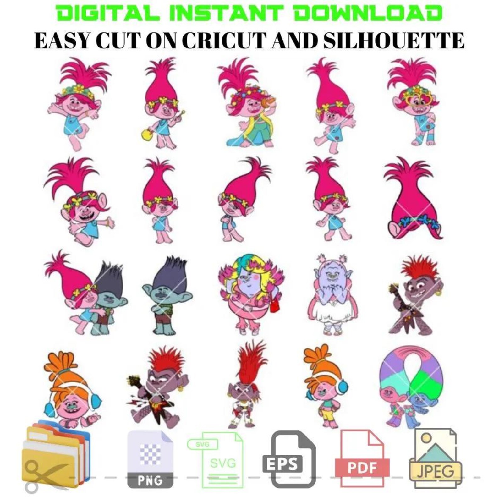 Layered Trolls Svg Bundle, Instant Download, Bundle for Cricut ...