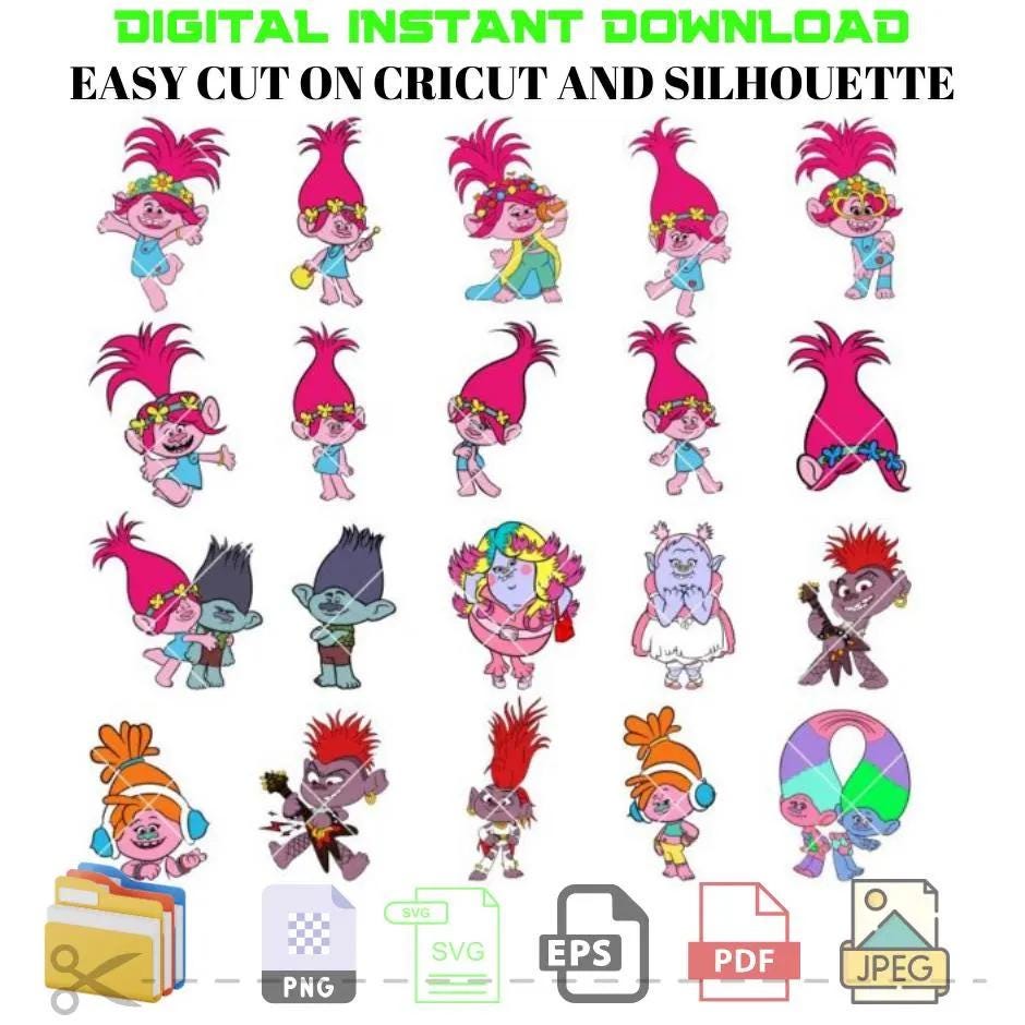 Layered Trolls Svg Bundle, Instant Download, Bundle for Cricut ...