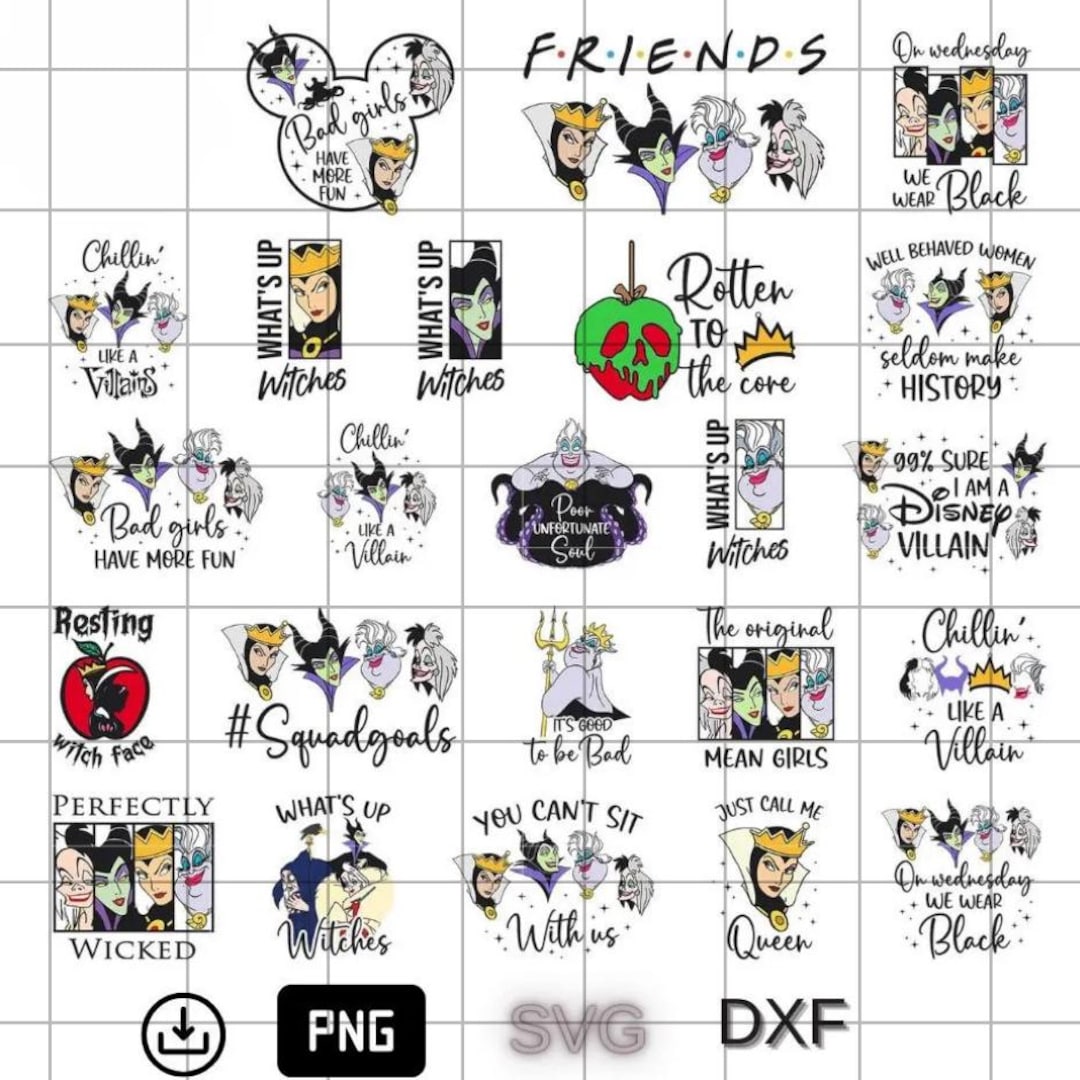 Villains Bundle SVG Bundle: Witches Clipart, Cut File for Cricut ...