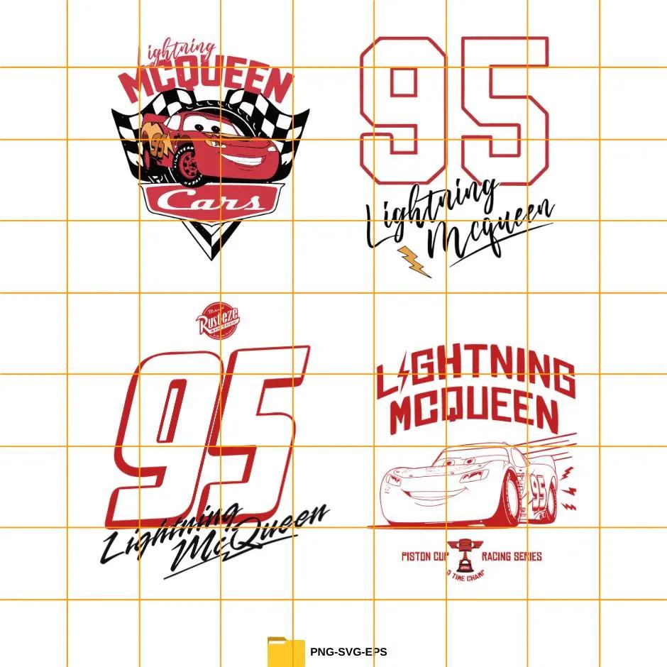 Cars Svg Bundle, Lightning Mcqueen Graphic Design Files, Lightning ...