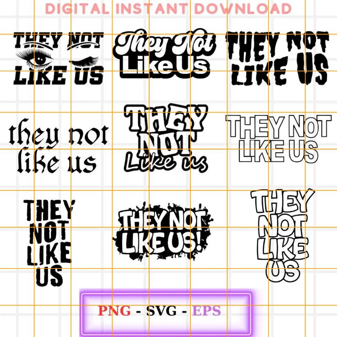 They Not Like Us Svg Png Bundle, Rapper Gifts, They Not Like Us T-shirt ...