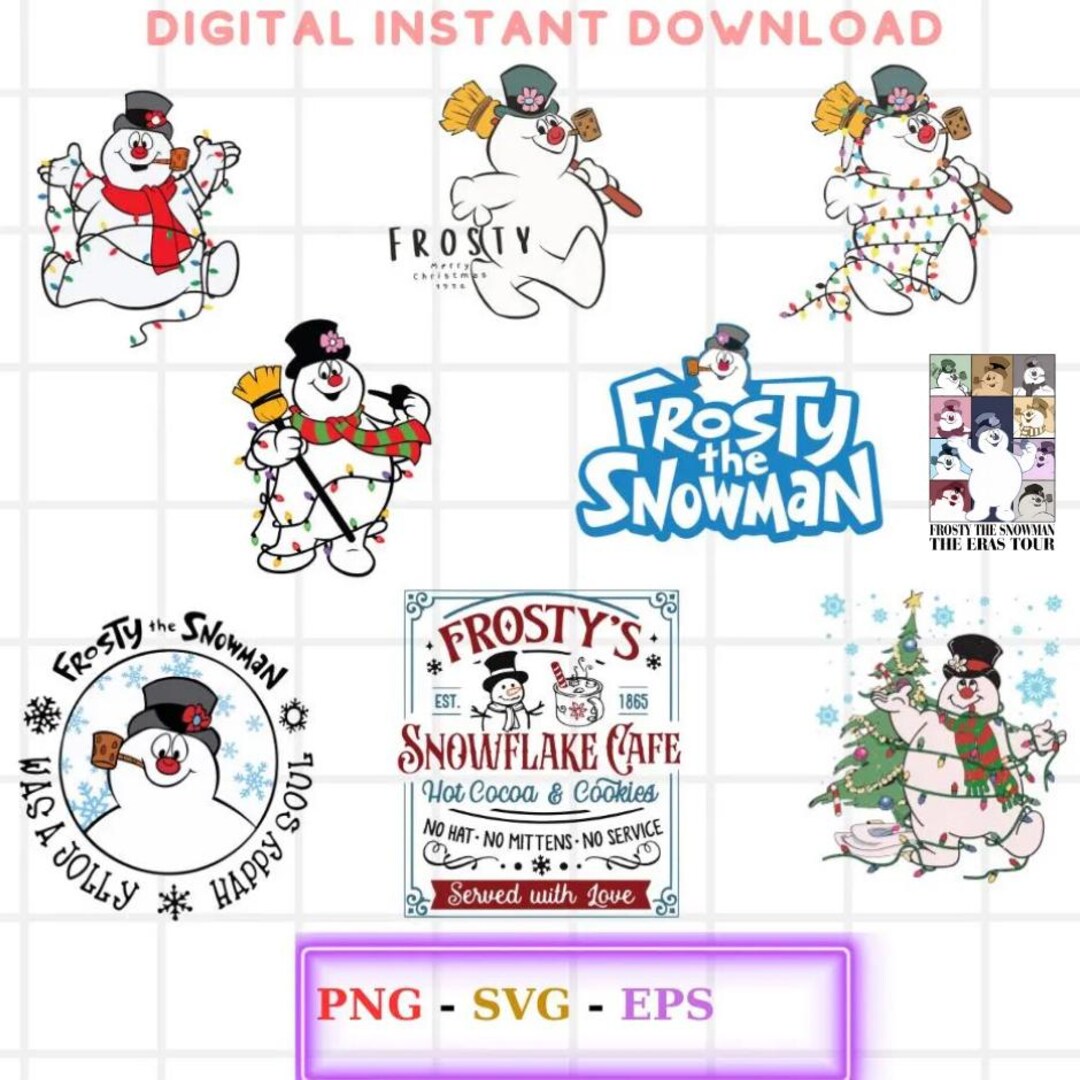 Frosty Svg Bundle, Cute Snowman Digital Image, Svg for Cricut ...
