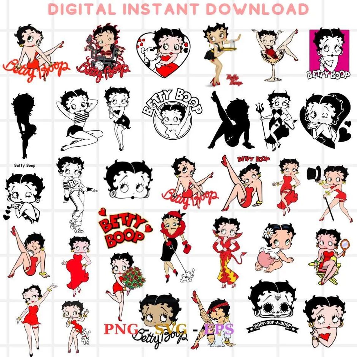 Betty Boop Svg Bundle Layered Item, Betty Boop Png, Dxf, Eps Clipart, Cricut Vector Cut File - Etsy