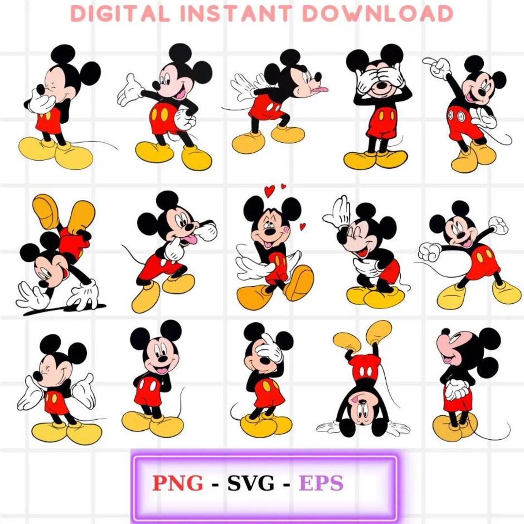 Mickeyy Svg Bundle, Cute Svg Files for Cricut, Mickey Svg, Dis Ney ...