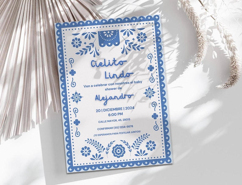 Cielito Lindo Baby Shower Invitation, Printable Talavera Baby Shower ...