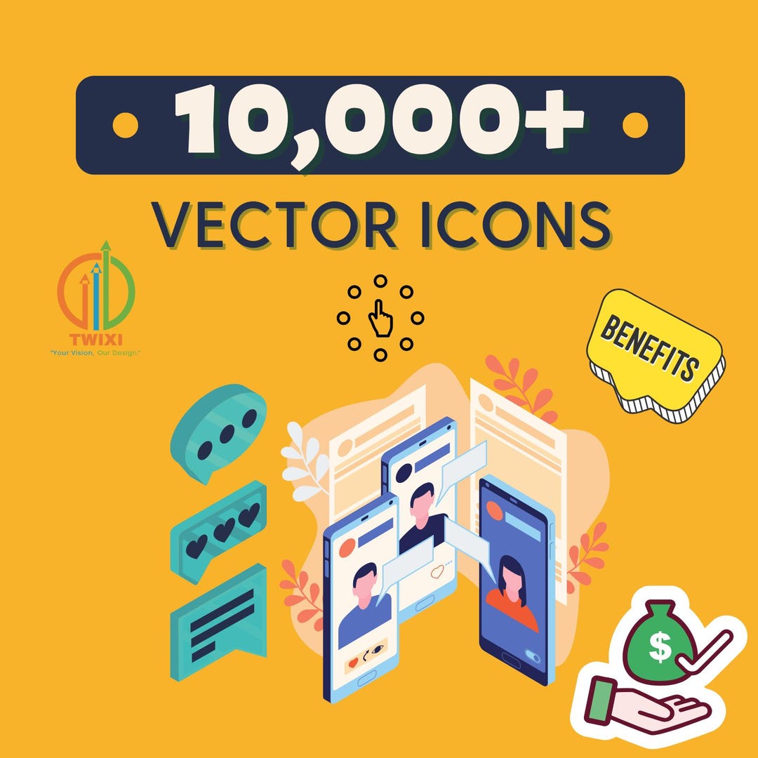 10,000+ Vector Icons Bundle | Editable SVG, PNG, EPS Files | Instant ...