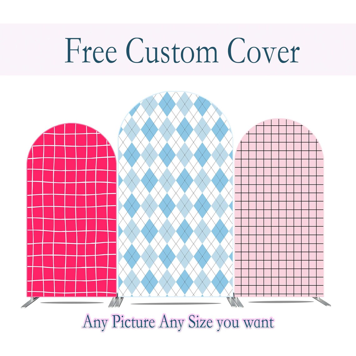 Free Design Custom Arch Backdrop Pink Bow Florals Arch Photo Backdrop ...