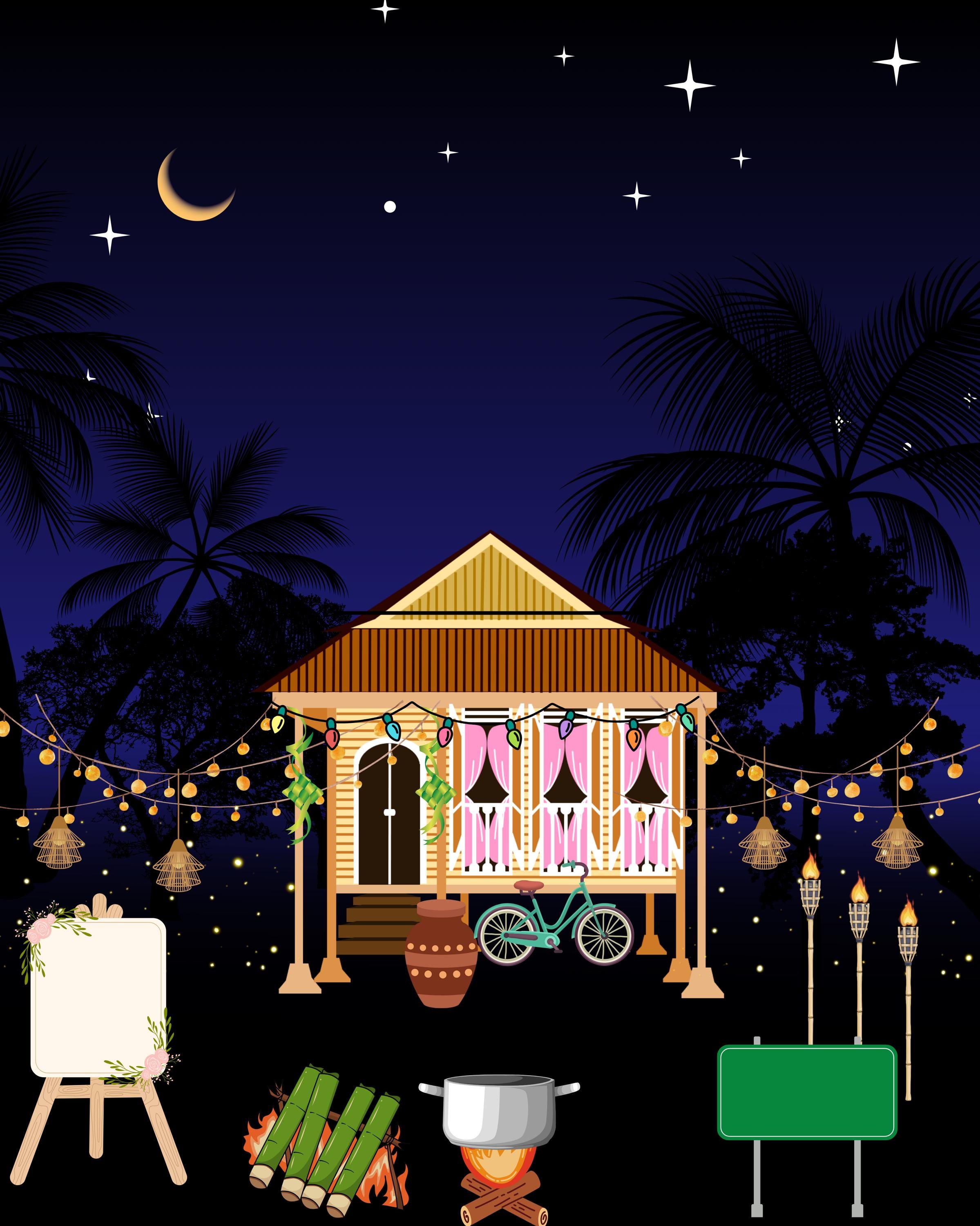 Digital Art Jemputan Jamuan Raya - Etsy