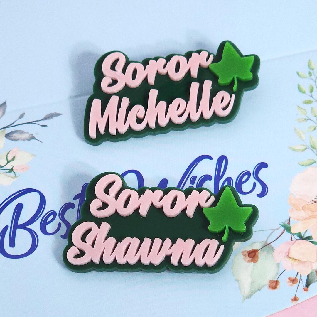 Custom Soror Name Pin, Custom Name Badge, Soror Lapel Pin, Personalized ...