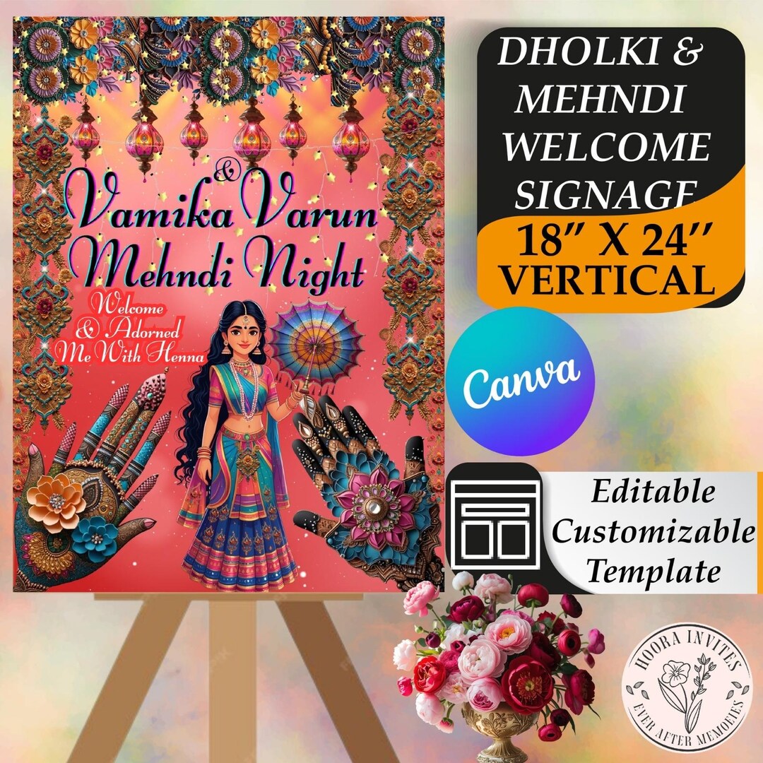 Mehndi Sign, Mehndi Decor, Mehndi Welcome Sign, Mehndi Decor Sign ...