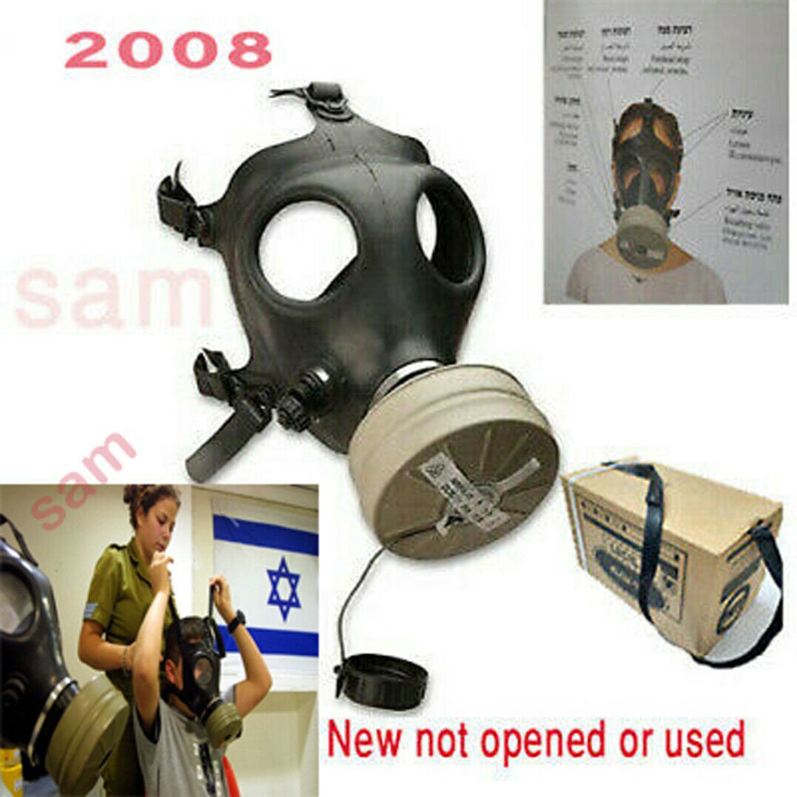 Gas Mask IDF New Civilian Sealed Mask Israel Adult PROTECTIVE Tube Nato ...