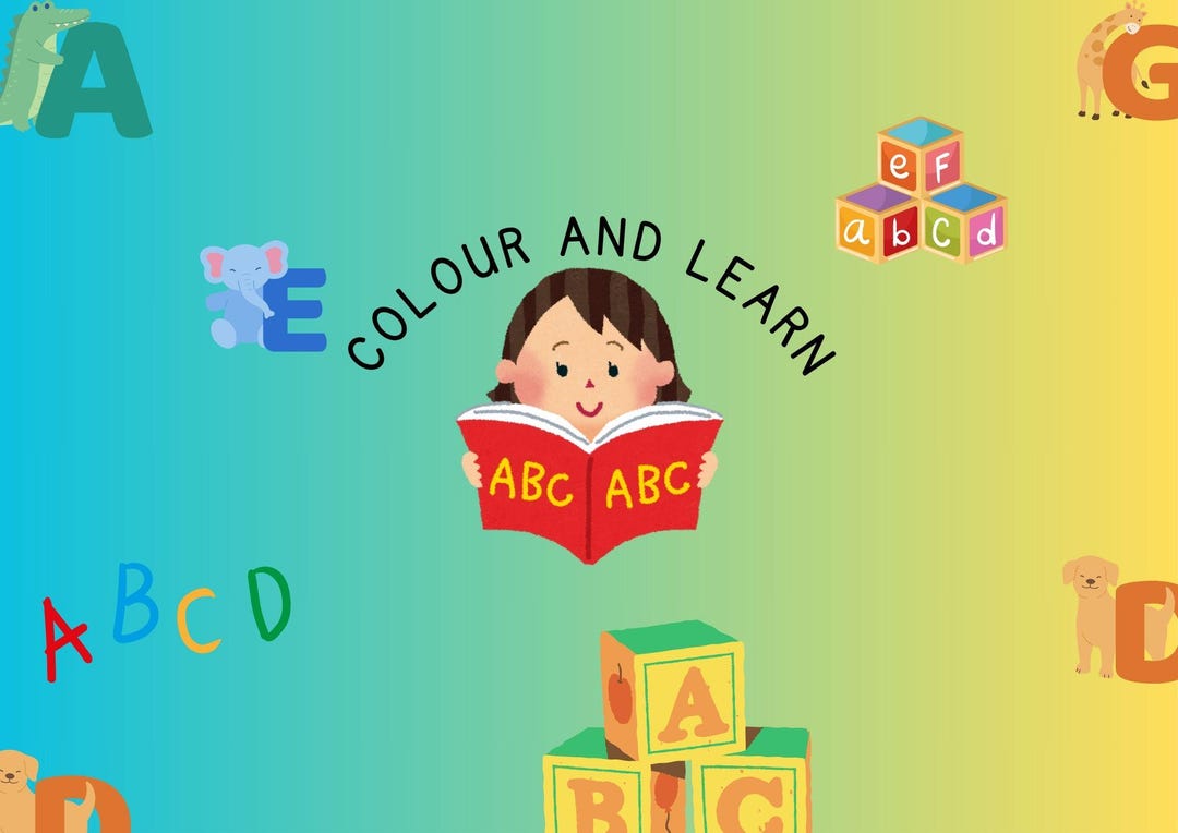 Printable Kids Learning and Coloring Alphabet Pages - Etsy
