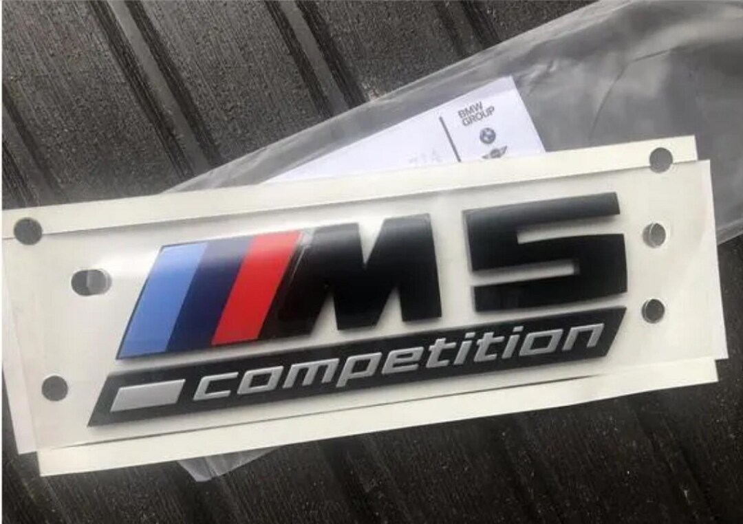 BMW M5 Competition Logo Badge Gloss Black Adhesive Sticker Car Suitable ...