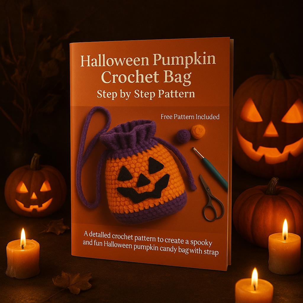 Crochet Pumpkin Candy Bag Pattern – Step-by-step Halloween Tote PDF ...