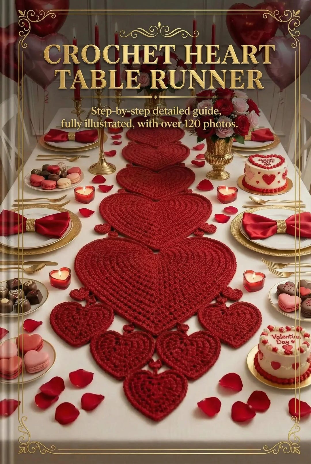 Crochet Heart Table Runner Pattern – Flat Seamless Hearts With ...