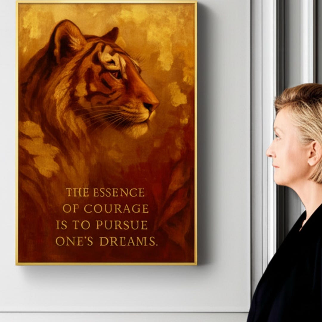 Golden Tigress & Lioness Art Print Set: Feminine Jungle Decor (digital ...