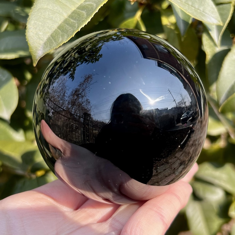 Obsidian Sphere - Etsy