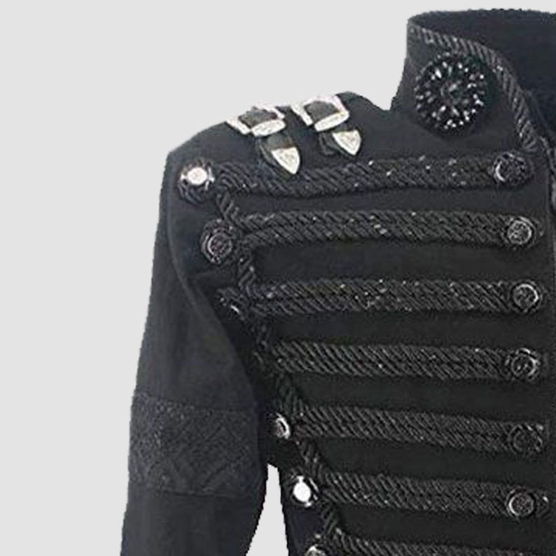 Handmade Michael Jackson Military Jacket | Black Wool Hussar Style - Etsy