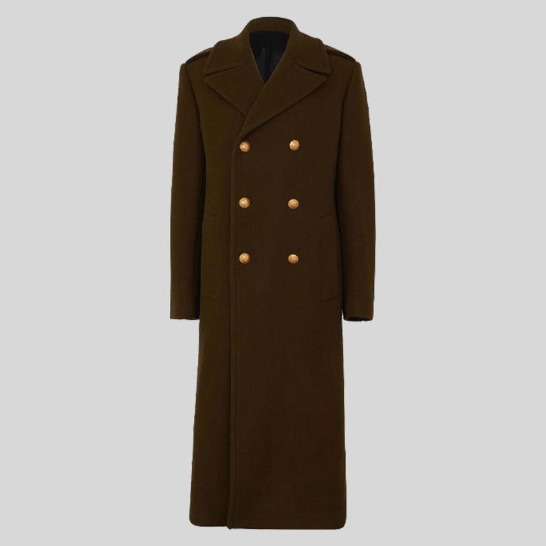 Men’s Military Wool Greatcoat | Vintage Double-breasted Army Overcoat ...