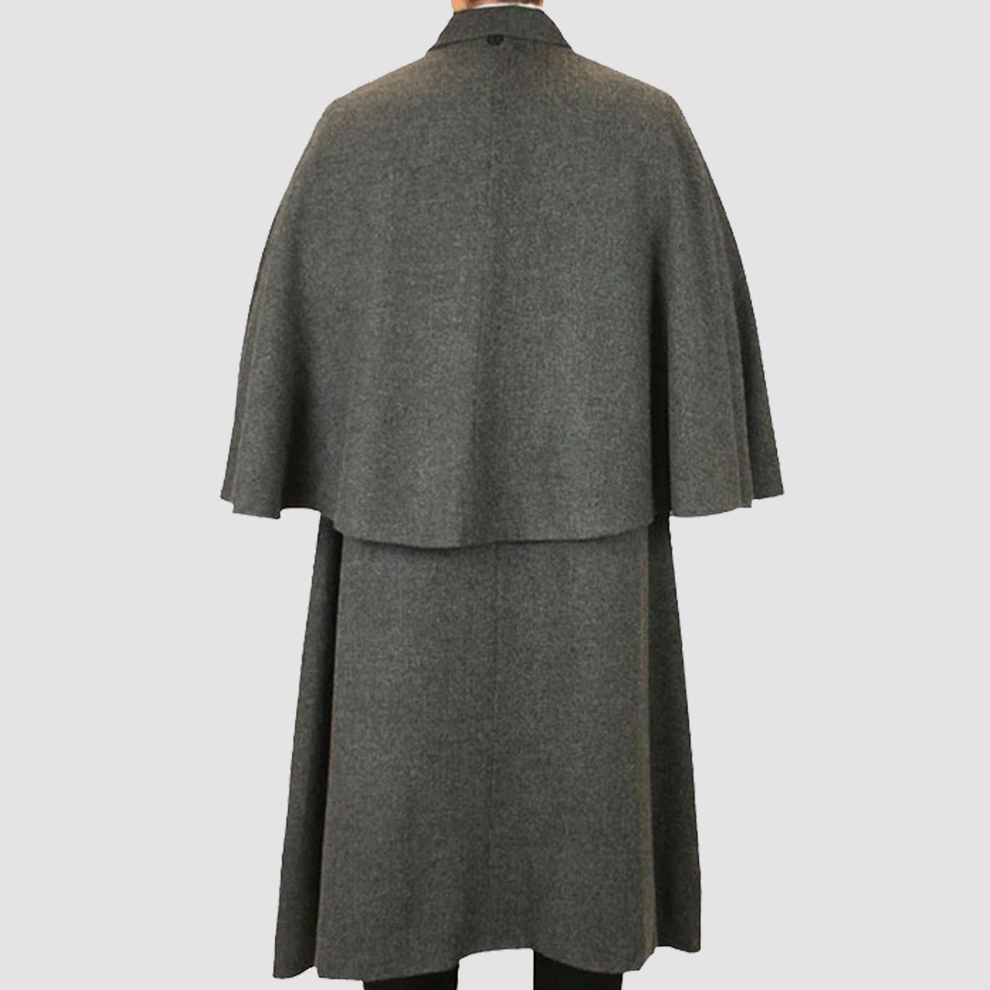 Men’s Wool Inverness Cape Coat | Victorian Steampunk Cosplay Overcoat ...