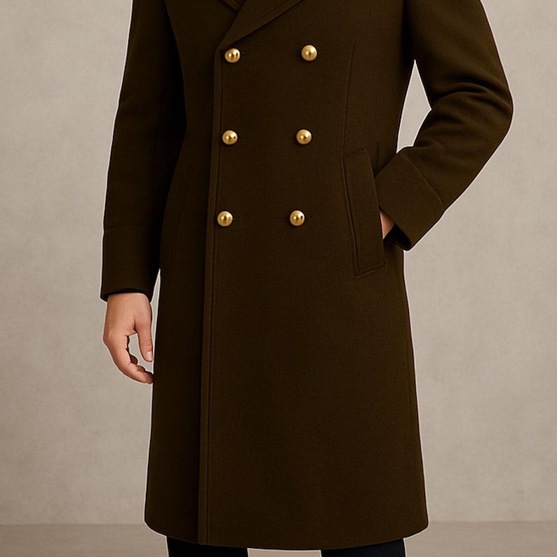 Men’s Military Wool Greatcoat | Vintage Double-breasted Army Overcoat ...