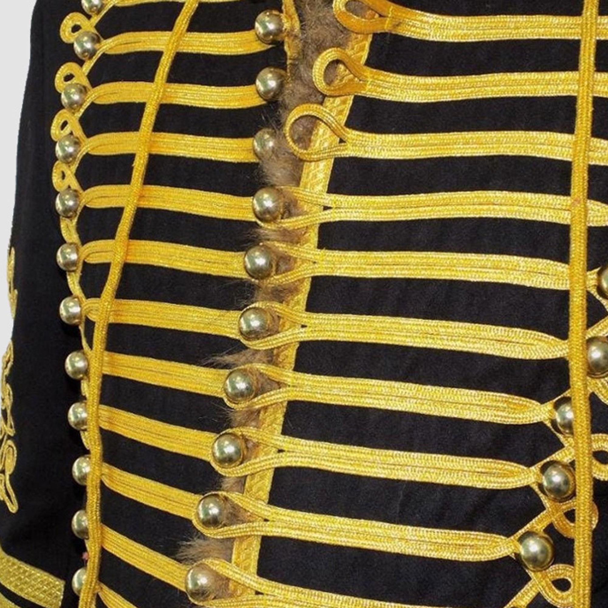 Black Military Hussar Jacket – Napoleonic Parade Jacket With Gold ...