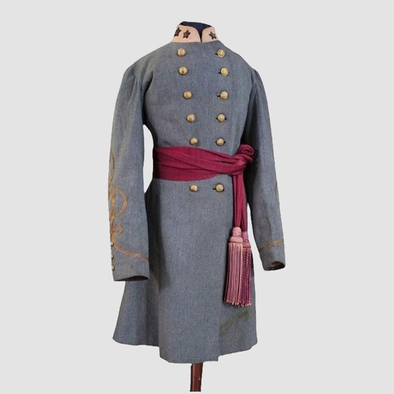 Handmade Confederate Colonel Wool Frock Coat With Civil War Reenactment ...
