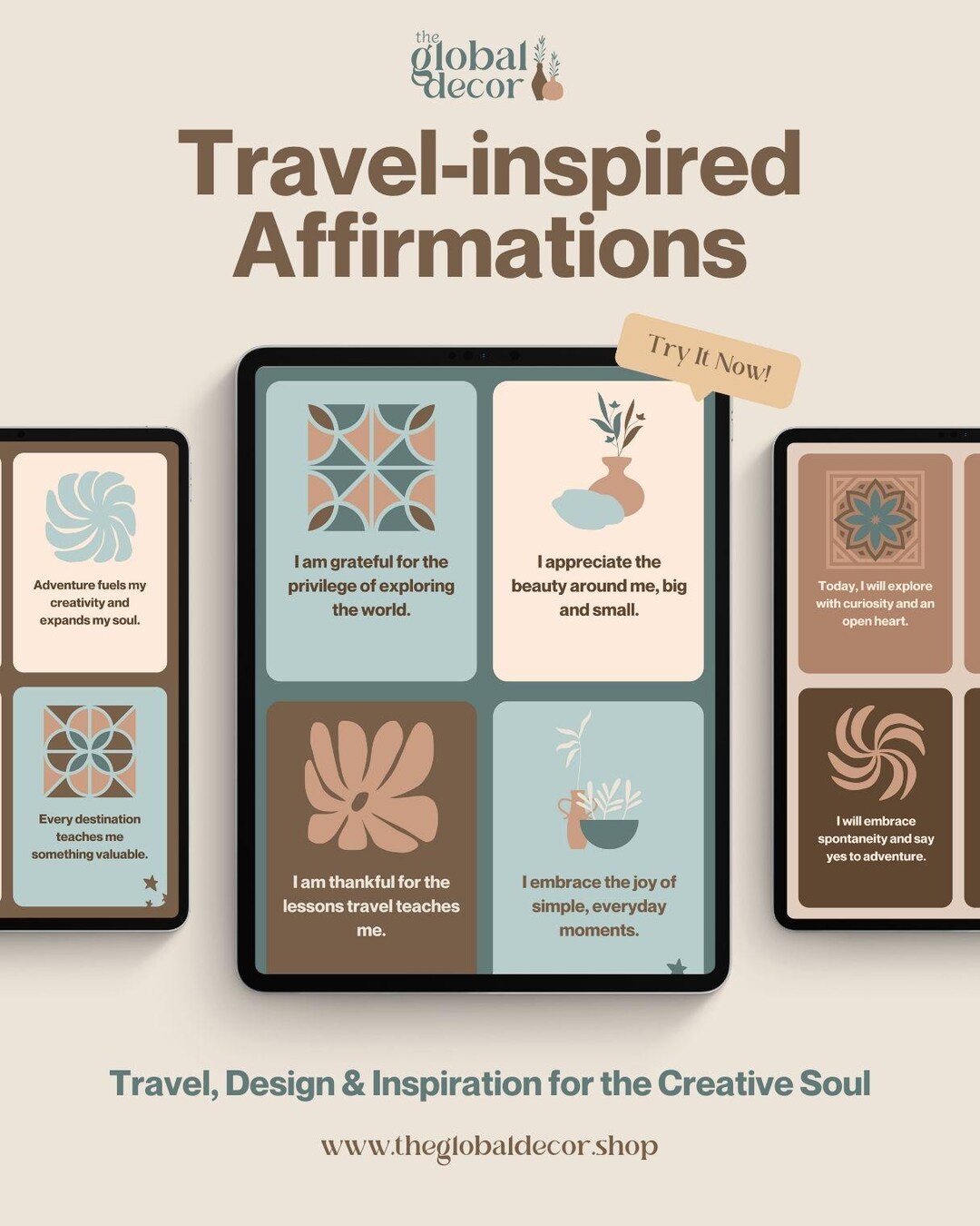 Printable Travel & Design-inspired Affirmation Deck | Travel, Design ...