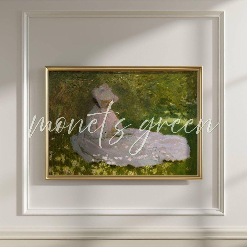 Claude Monet Green Gallery Wall Set 10 Pieces | Healing Nature Wall Art ...
