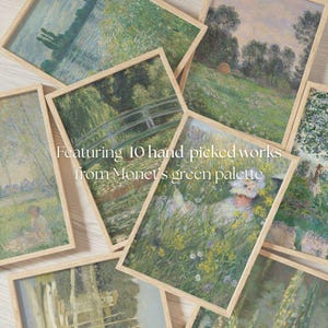 Claude Monet Green Gallery Wall Set 10 Pieces | Healing Nature Wall Art ...