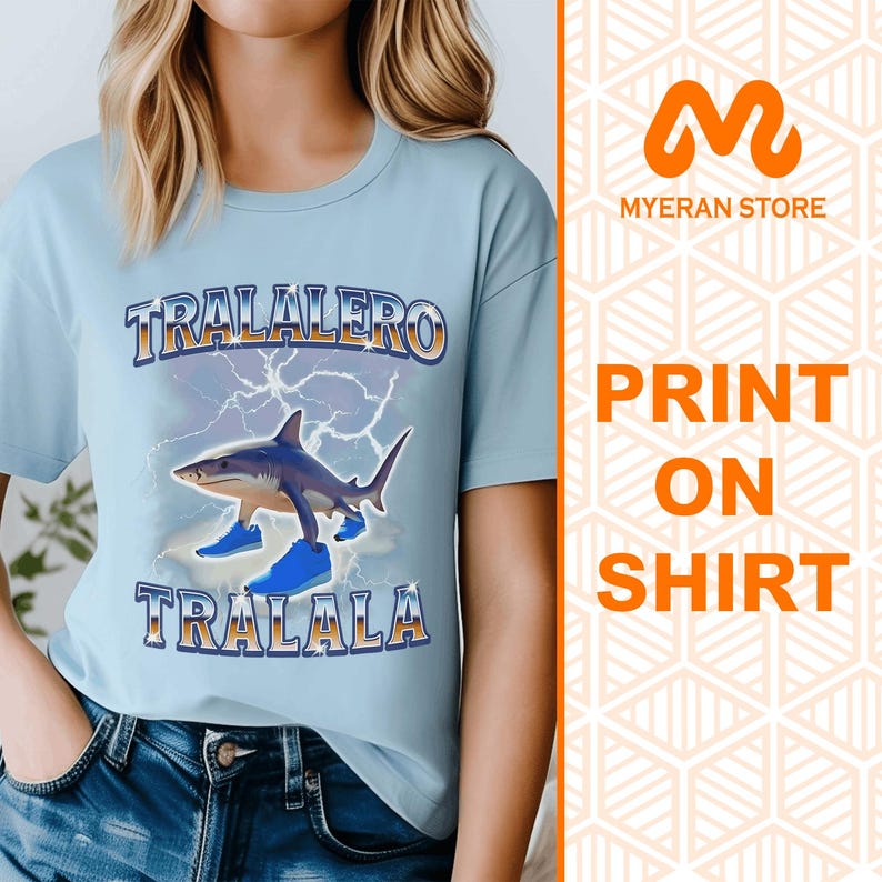Tralalero Tralala Funny Shark Meme Bootleg, Brainrot Italian,shark With ...
