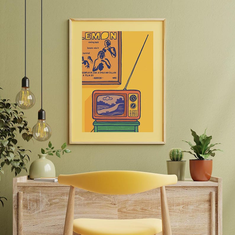 TV 80s. Poster, Hand Drawn - Printable Art - Home Decor - Etsy