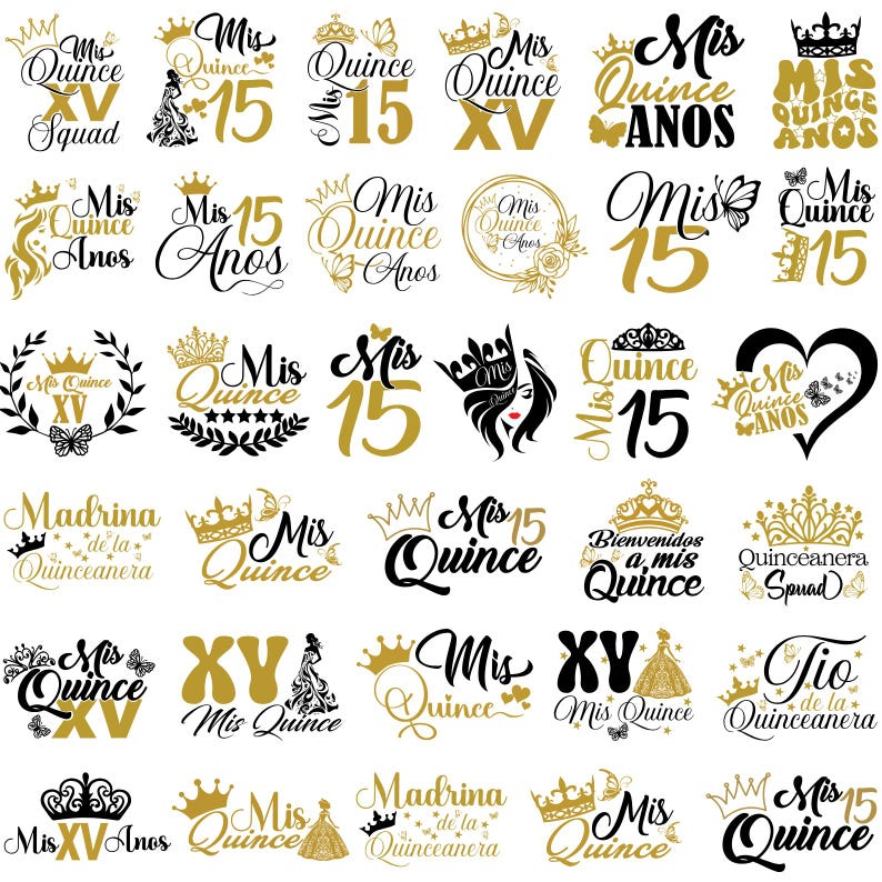 Mis Quince SVG Bundle, Quinceañera Svg for Cricut, Latina Girl Svg ...