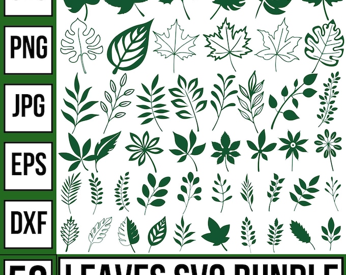 Leaves Svg SET 1 , Leaf Svg File 8 Leaf Designs | Leaves Cutting Svg ...