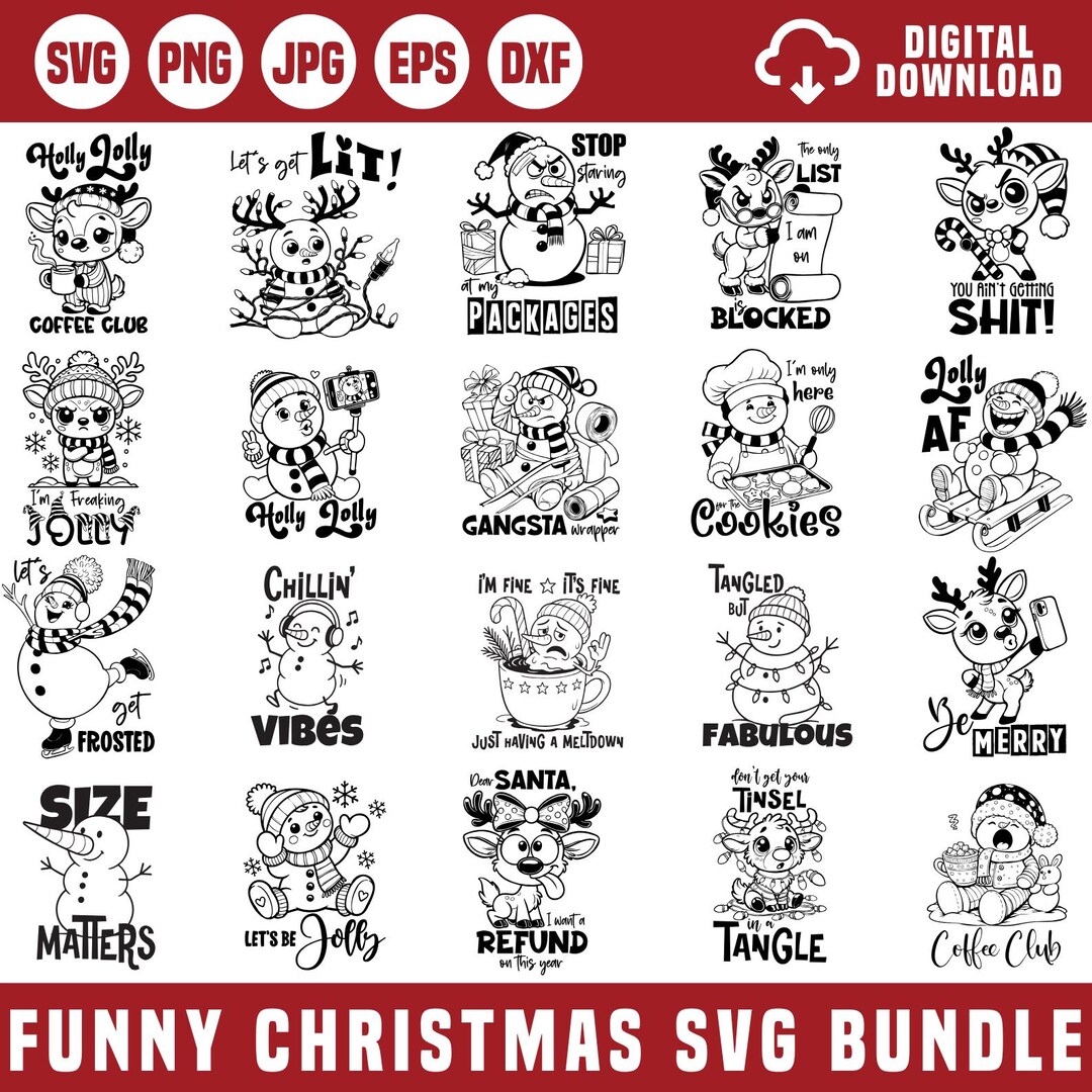Christmas Funny Svg Bundle, Christmas Svg Design, Sarcasm Christmas Svg ...