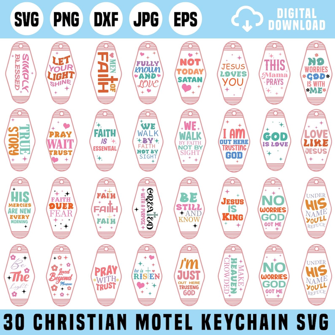 Christian Motel Keychain Svg Bundle, Hotel Keychain Png, Keychain ...