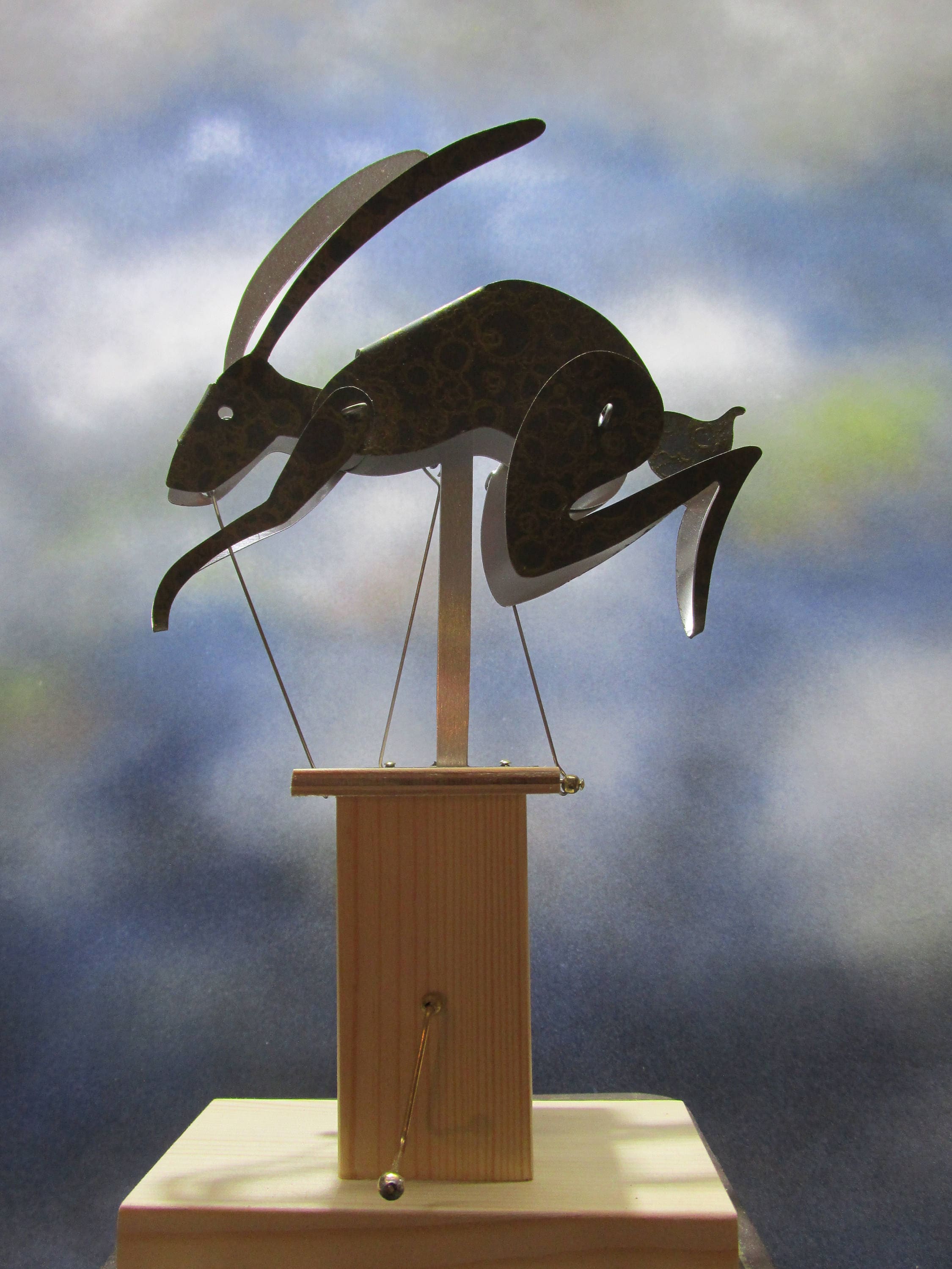 Beautiful March Hare Automaton in Grey and Gold - Etsy UK