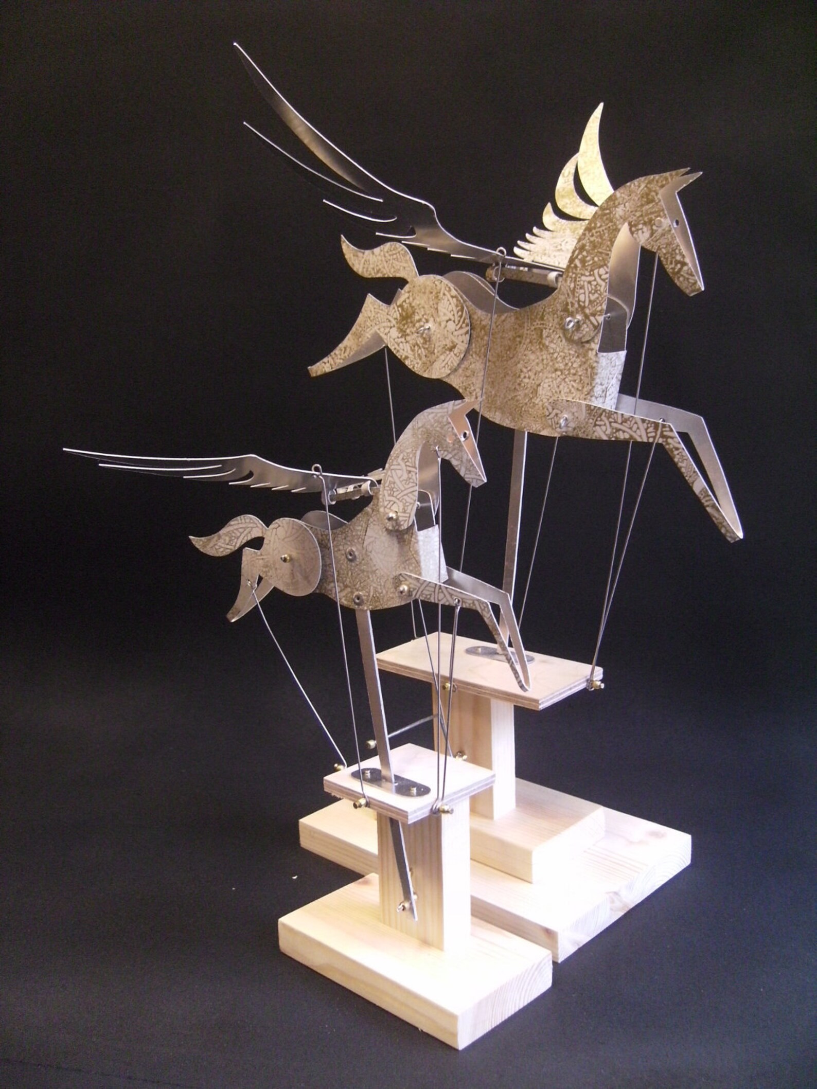 Large Aluminium Pegasus Automata Stamped in Gold. - Etsy