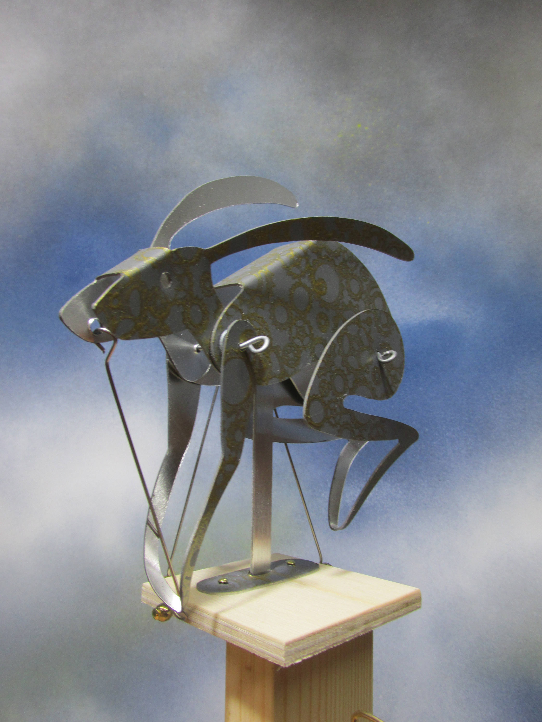 Beautiful March Hare Automaton in Grey and Gold - Etsy