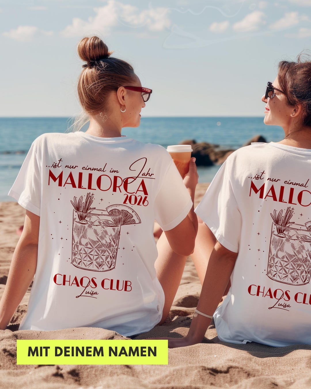 Mallorca T-shirt 2026 Personalisiert Mit Namen | Mädelstrip Shirt ...