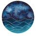 The Virgo Constellation Above an Ocean of Waves Watercolor Print ...
