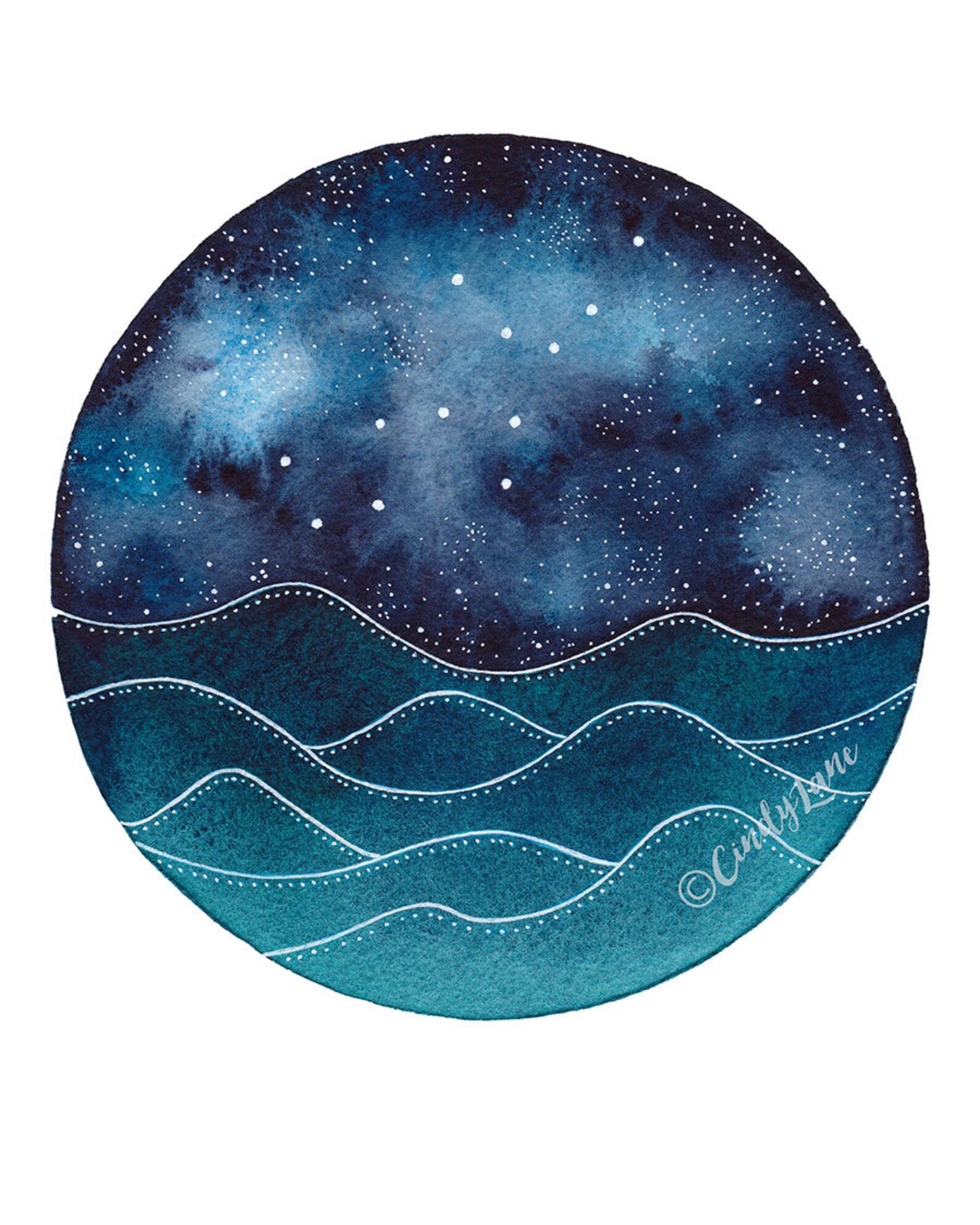 The Virgo Constellation Over the Ocean Waves, Instant Download, Space ...