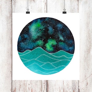 The Libra Constellation Above the Ocean Waves Print, Instant Download ...