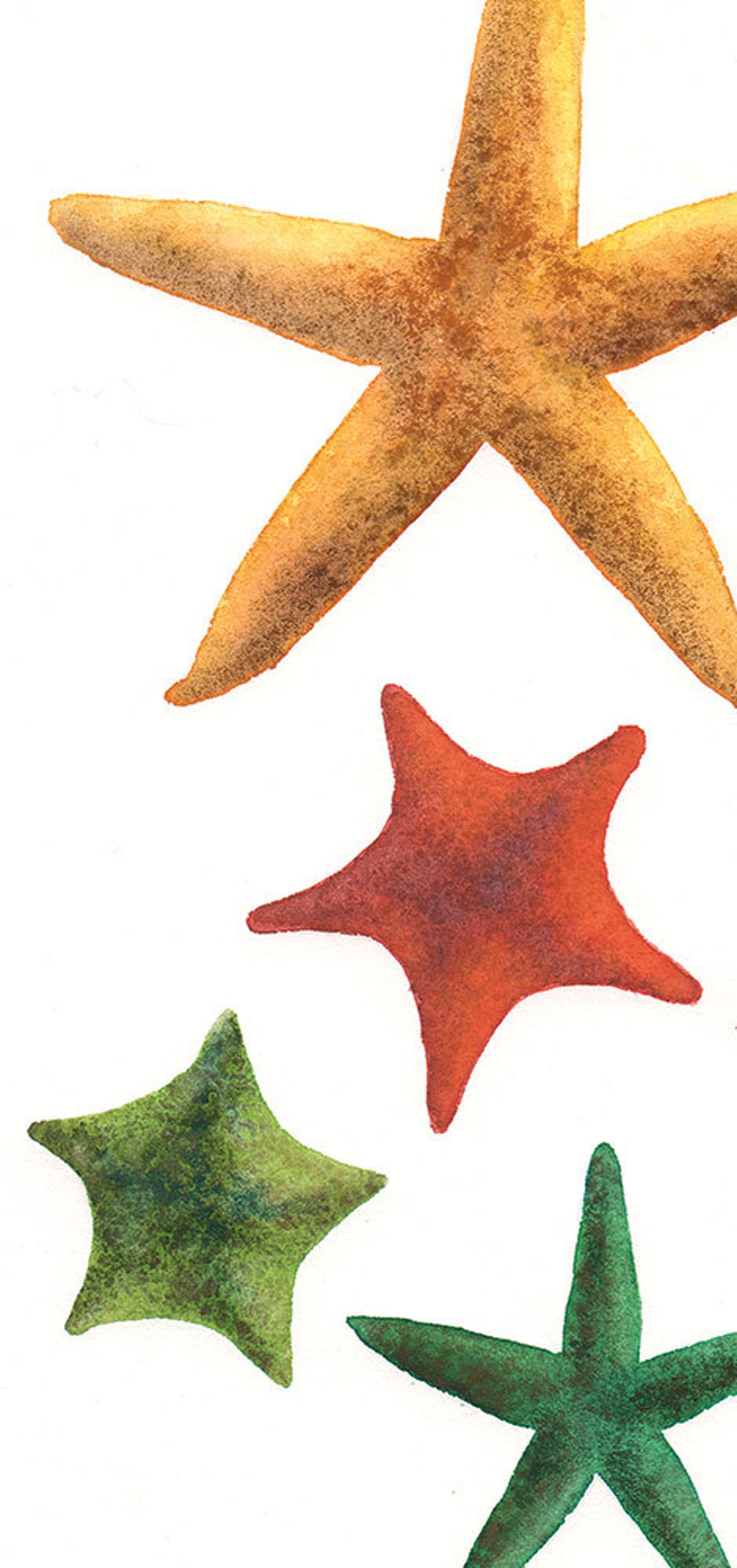 Rainbow Starfish Watercolor Printable Art, Sea Stars Printable Art ...