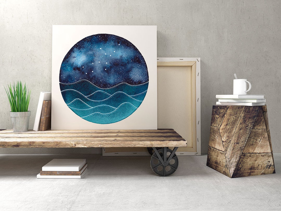 The Virgo Constellation Over the Ocean Waves, Instant Download, Space ...