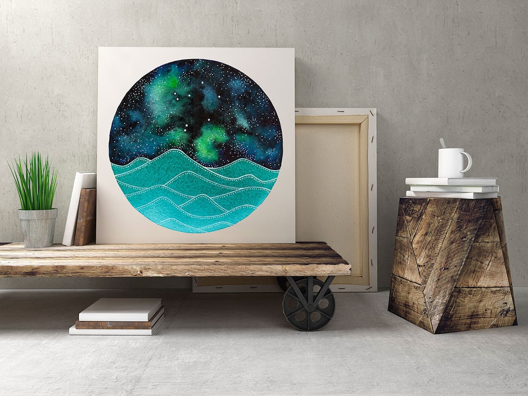 The Libra Constellation Above the Ocean Waves Print, Instant Download ...