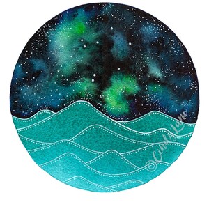 The Libra Constellation Above the Ocean Waves Print, Instant Download ...